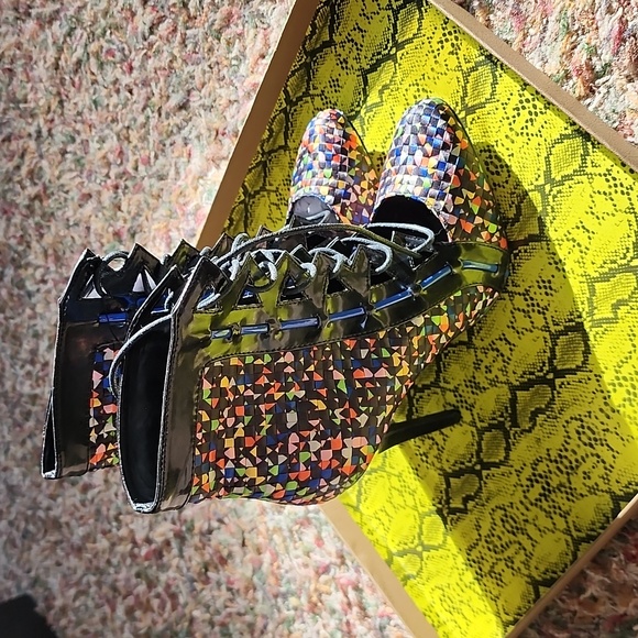 Privileged | Shoes | Nwt Privileged Multicolored Black Tie Ankle ...